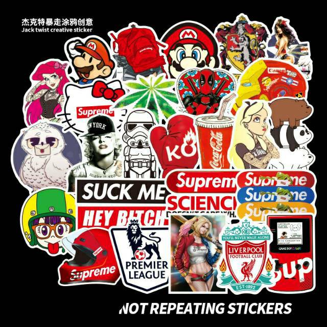 Jual Sticker Hype Beast Vintage 25 pcs Random Sticker Vinyl hp laptop ...