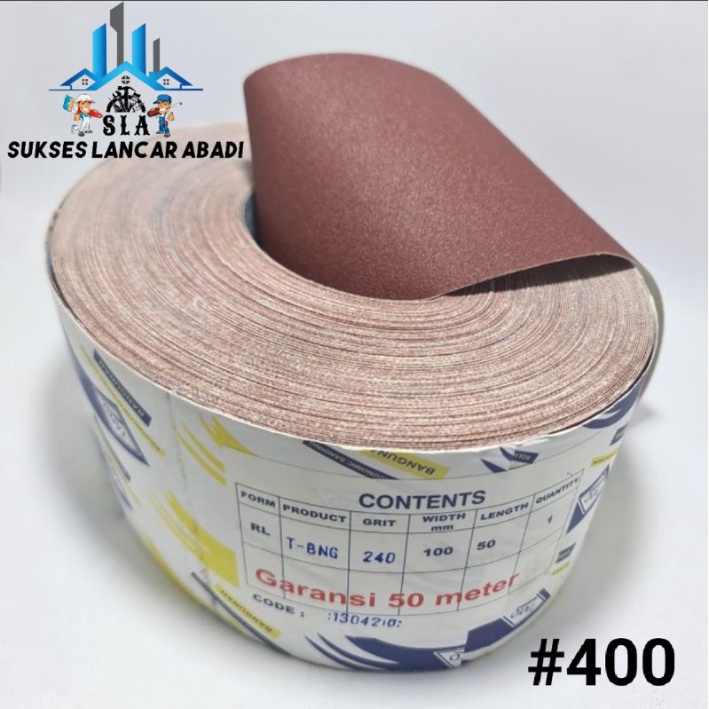 Jual AMPLAS ROL TAIYO GRIT #400 AMPLAS METERAN AMPLAS KAYU TEMBOK BESI ...