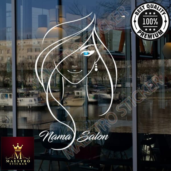 Jual Stiker Beauty Salon Rambut Dinding Kaca Sticker Make Up mua Custom ...