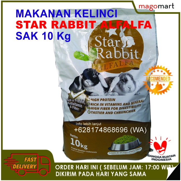 Jual STAR RABBIT ALFALFA SAK 10 KG MAKANAN KELINCI MURAH BUKAN NOVA ...