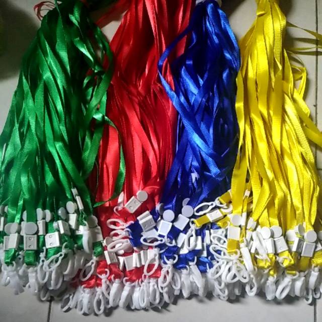 Jual tali lanyard Harga per pack 50pcs tali name tag cantol plastik ...
