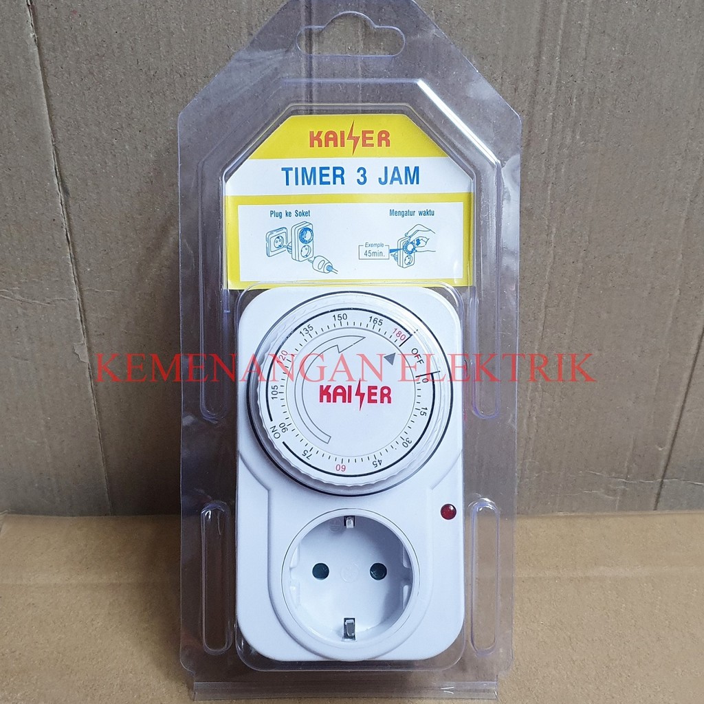 Jual KAISER STOP KONTAK TIMER 3 JAM ANALOG / ALAT PENGATUR WAKTU MANUAL ...