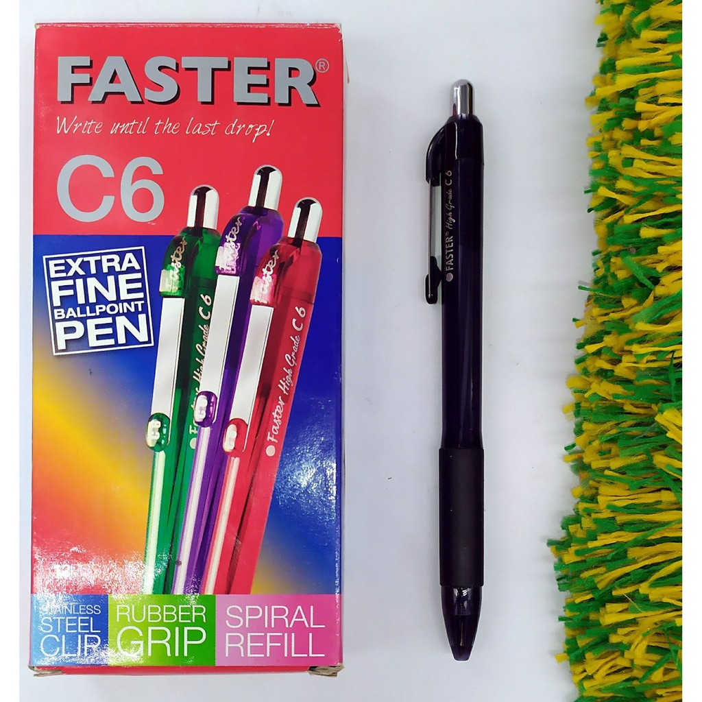 Jual Pulpen/ballpoint Faster C6 Warna Tinta Hitam - Ecer & Grosir ...