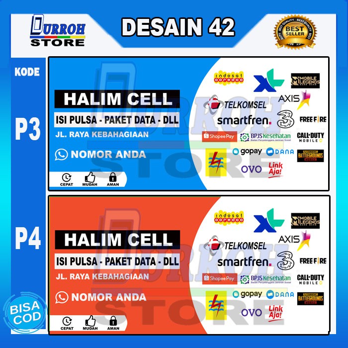Jual Spanduk / Banner Konter Cell / Celluler Desain 64 | Shopee Indonesia