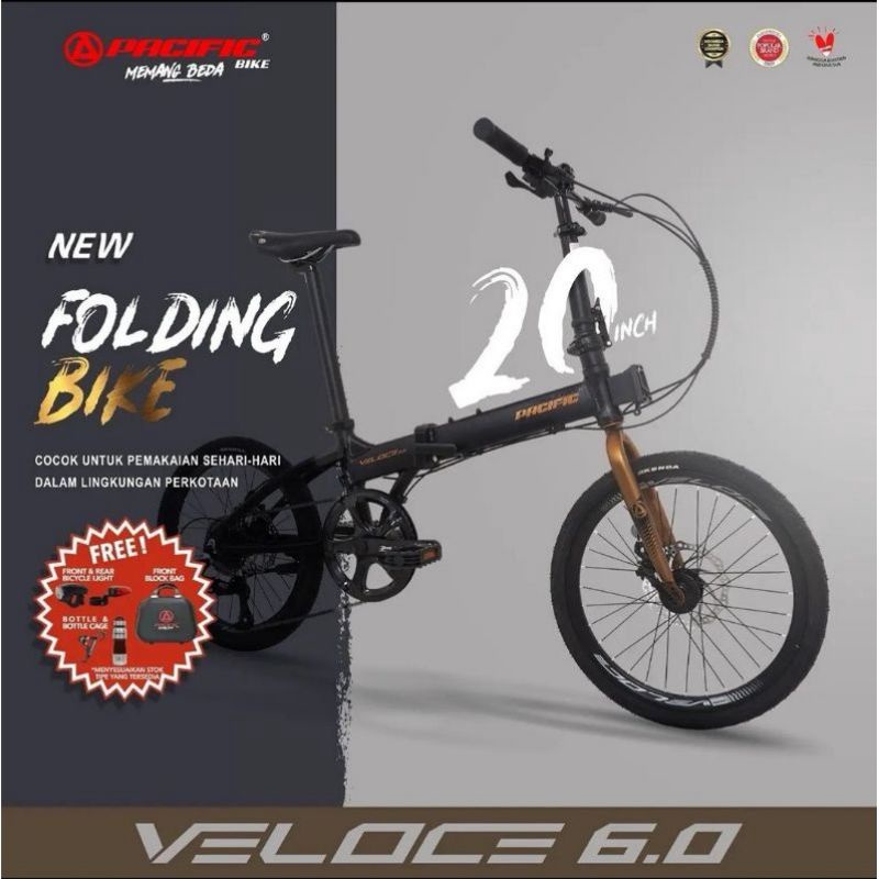 Jual SEPEDA LIPAT 20" 20 INCH PACIFIC VELOCE 6.0 FOLDING BIKE FRAME ...