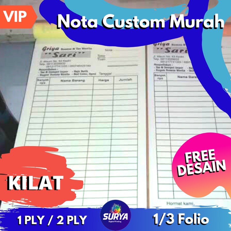 Jual NOTA CUSTOM 1/3 FOLIO | Shopee Indonesia