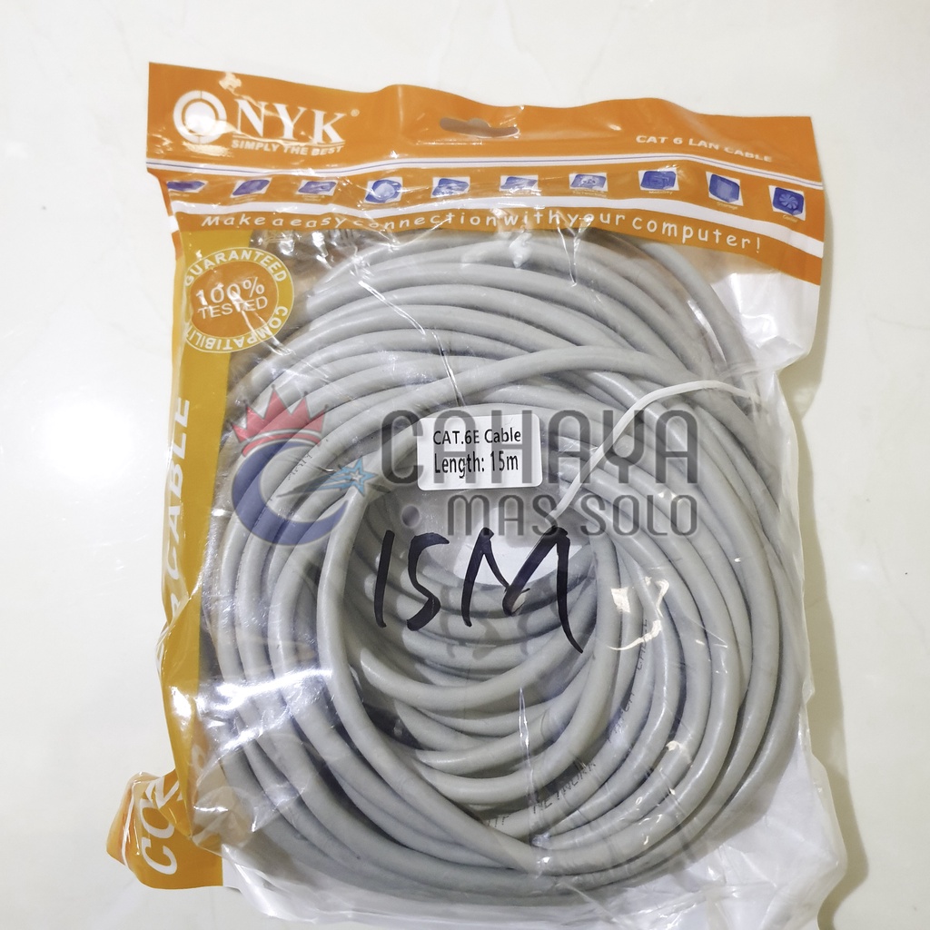 Jual Kabel Lan Cat6 Siap Pakai NYK Kabel Lan UTP Cat 6 3m 5m 10m 15m 20m 25m 30m Modem Router ...
