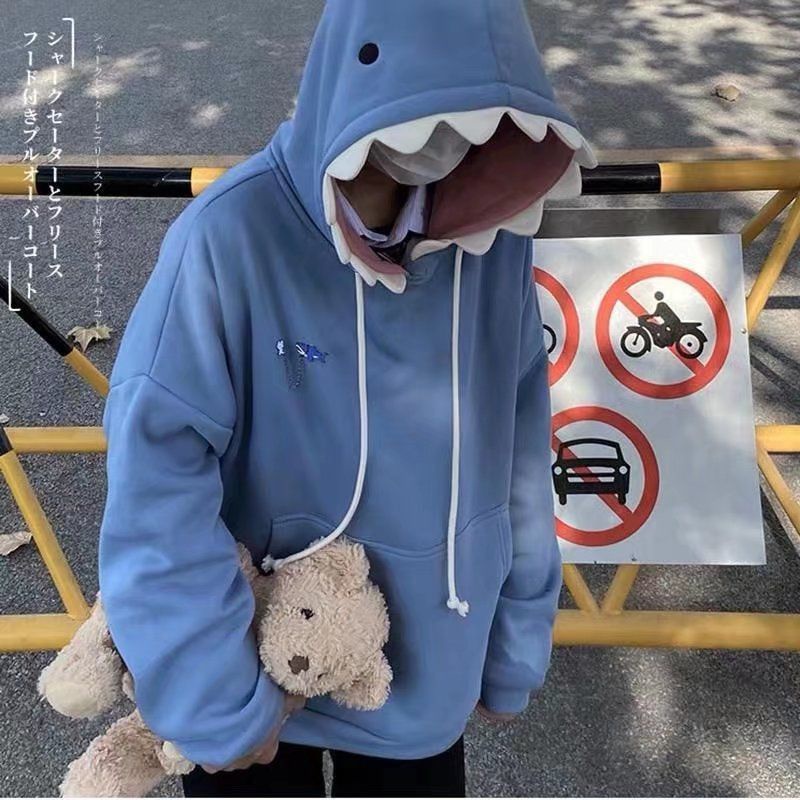 Jual IMPORT Jaket Jepang Karakter Hiu Lucu Kawaii - Shark Hoodie ...
