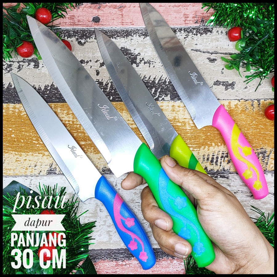 Jual Pisau Dapur Tajam Bisa Di Asah Bahan Stainless Steel Panjang 30 cm ...
