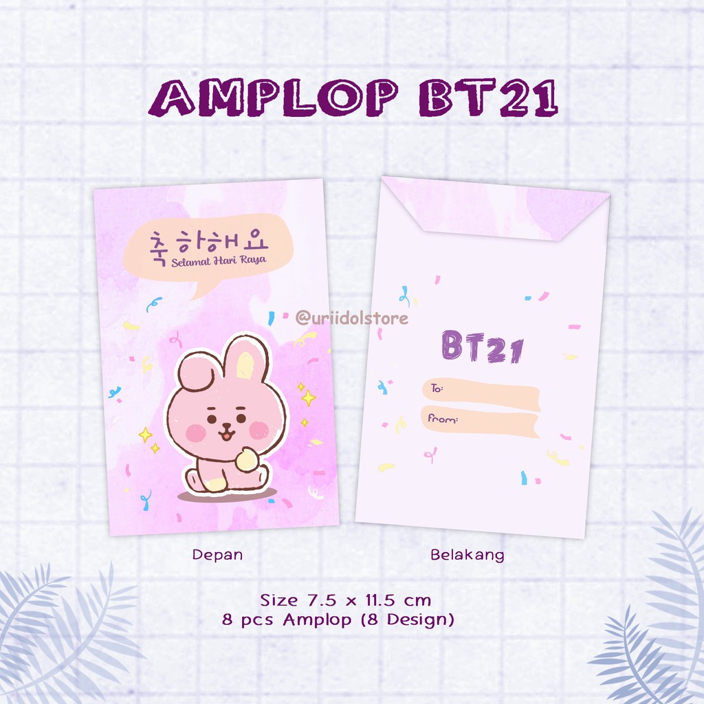Jual AMPLOP BT21 - 8 PCS - AMPLOP KPOP - BT21 - BT21 ENVELOPE - BTS ...