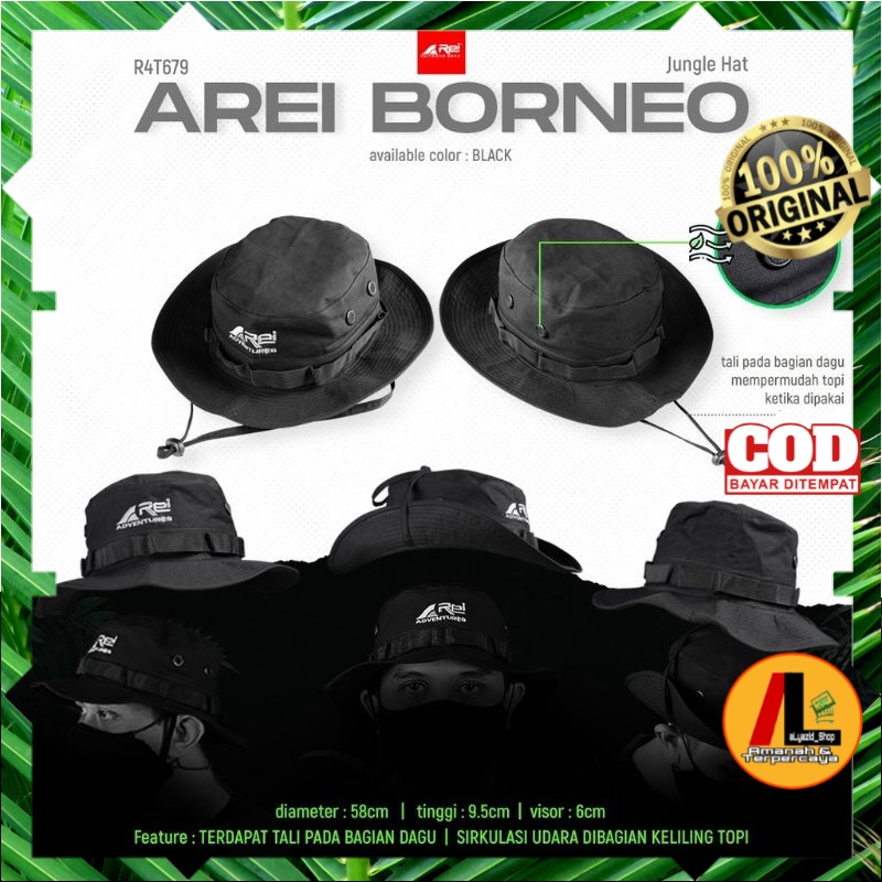 Jual Topi Rimba Rei Lapangan Mancing Arei Jungle Hat Borneo Original ...