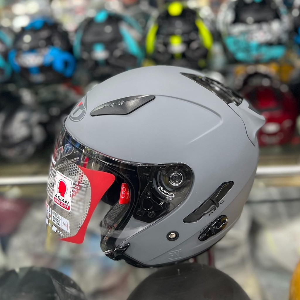 Jual HELM KYT GALAXY FLAT R MATT GORILLA GREY DOFF| KYT HALF FACE ...