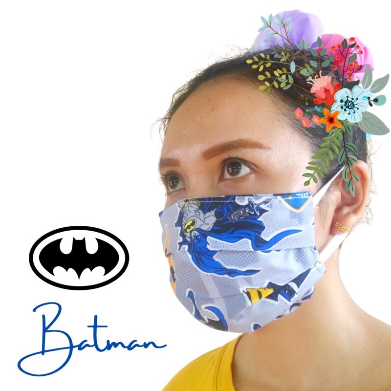 Jual Masker kain 2 lapis lipit Flying Batman | Ready Model Hijab dan ...