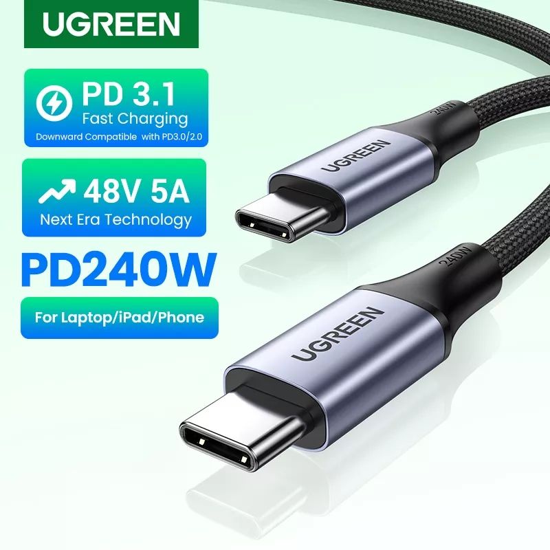 Jual Ugreen Type C to C Cable 240W PD3.1 48V5A Fast Charging Kabel Data | Shopee Indonesia