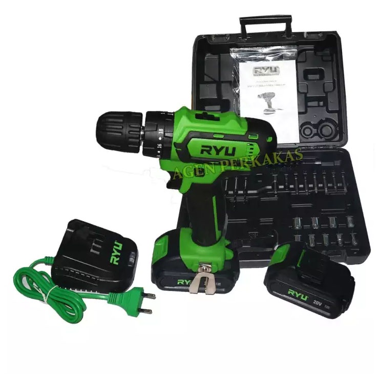 Jual Cordless Ryu RCI 20 Volt Set Cordless Impact Drill Bor Batrei ...