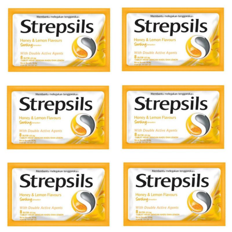 Jual Strepsils Honey & Lemon Flavours Isi 8 Butir x 6 Sachet | Shopee ...
