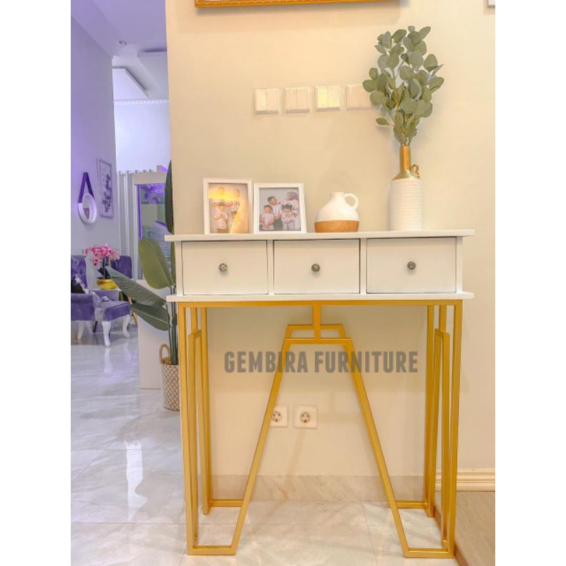 Jual meja tamu minimalis duco kayu meja laci makeup rias hias hiasan ...