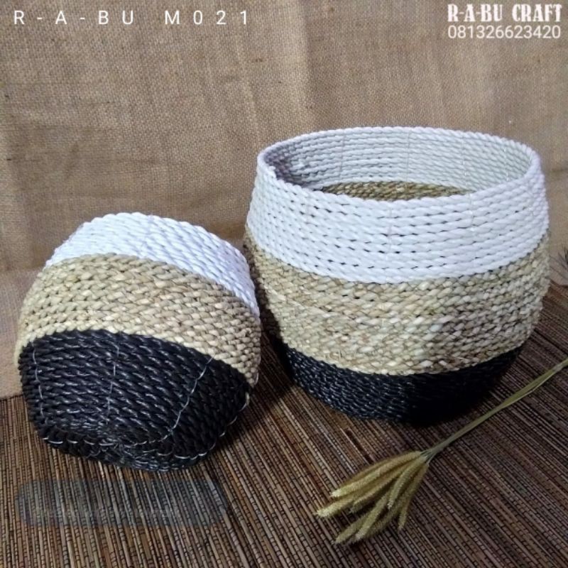 Jual (M021) Seagrass Guci Set|Cover Pot|Laundry|Keranjang|Gift|Wadah ...