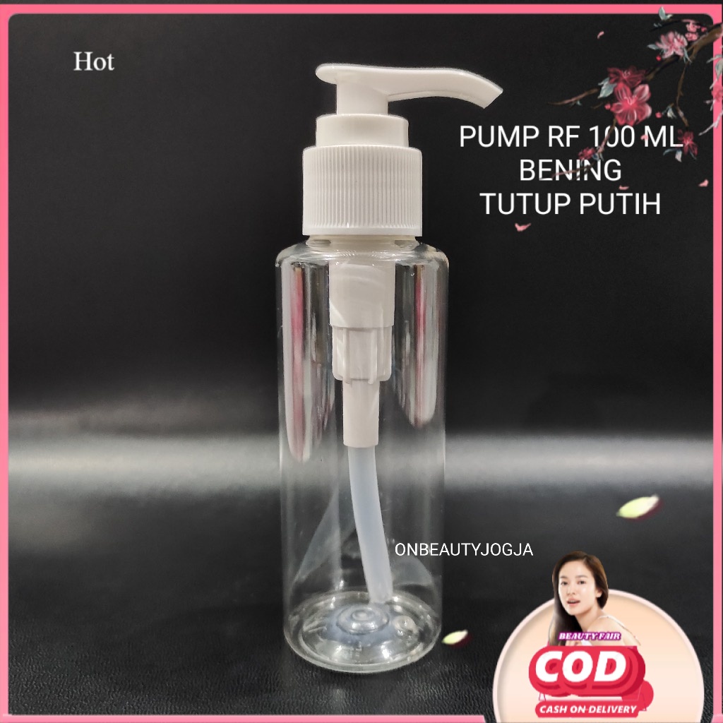 Jual [BF] BOTOL PET RF 100 ML BENING - TUTUP PUMP PUTIH/BENING | Shopee Indonesia