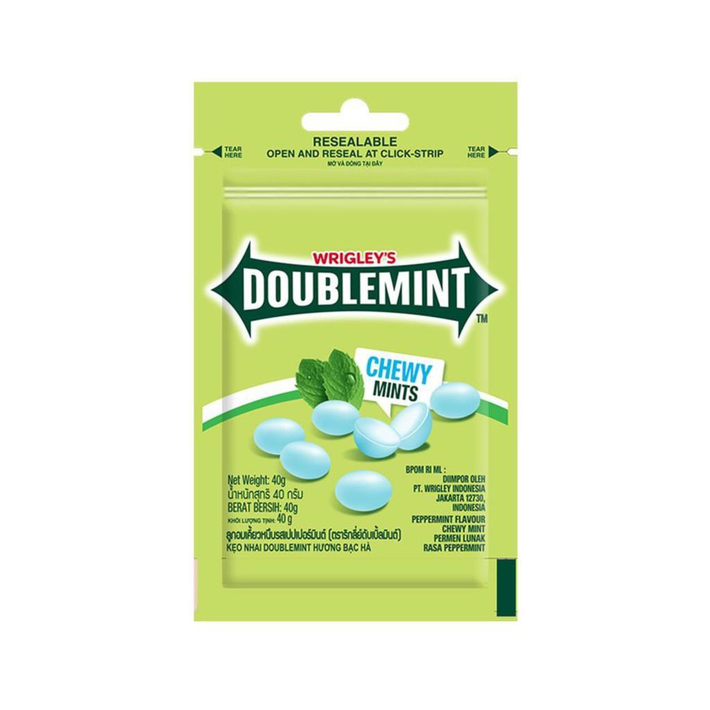 Jual WRIGLEYS Doublemint Chewy Mints Peppermint 40gr | Shopee Indonesia