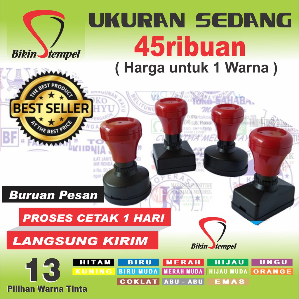 Jual Stempel custom warna tanpa bantalan I Stempel nama perusahaan I stempel otomatis | Shopee ...