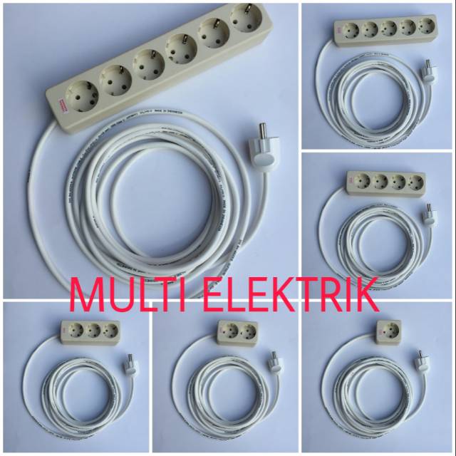 Jual stop kontak uticon 1 2 3 4 5 6 lubang kabel supreme 2x1.5 serabut - colokan listrik 2 3 5 7 ...