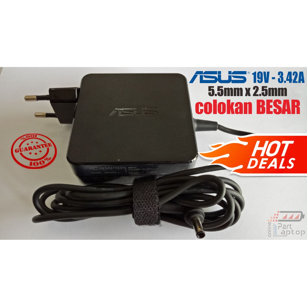 Jual Adaptor Charger Cas Laptop Asus 19v 3.42a ORIGINAL NEW MODEL ...