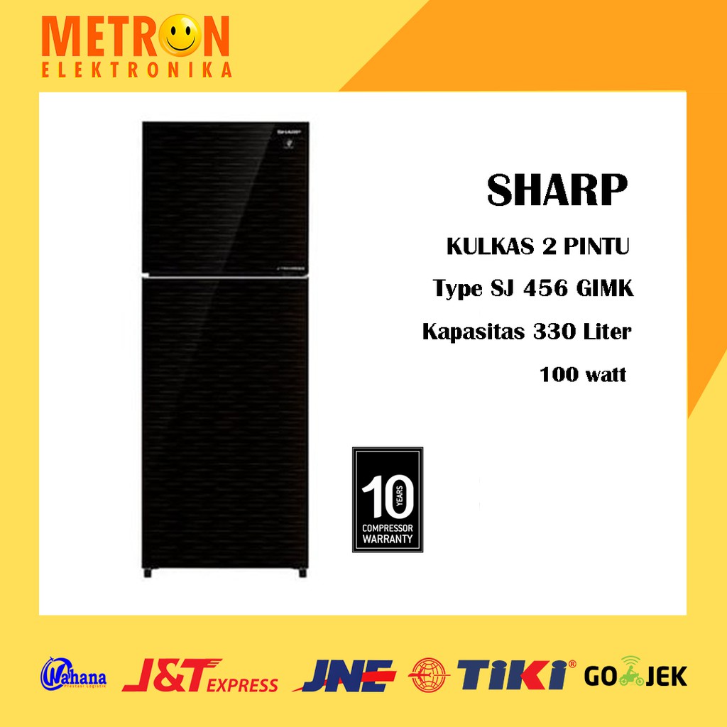 Jual SHARP SJ 456 GI MK / KULKAS 2 PINTU 360 LITER INVERTER SJ 456GI MK / LEMARI ES SJ456GIMK ...