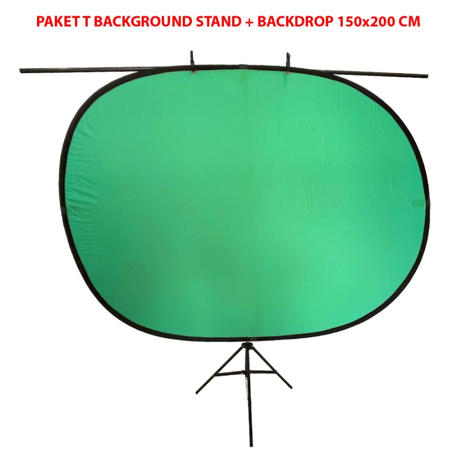 Jual Paket Background Stand Portable Backdrop Lipat 2in1 Green Screen ...