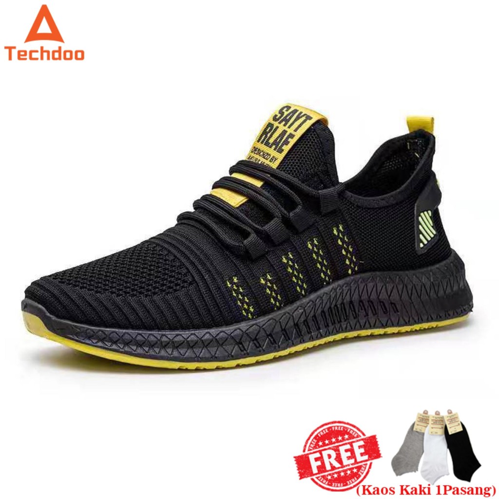 Jual Techdoo Sepatu Olahraga Pria Sneaker Kasual Pria Casual Sepatu Sport Lari Running Badminton ...