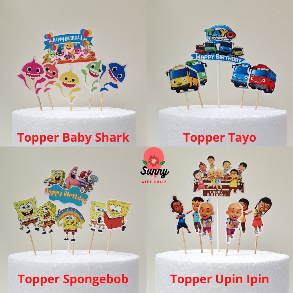 Jual Topper Kue 30 karakter Lengkap/ Topper Kartun / Topper Happy ...