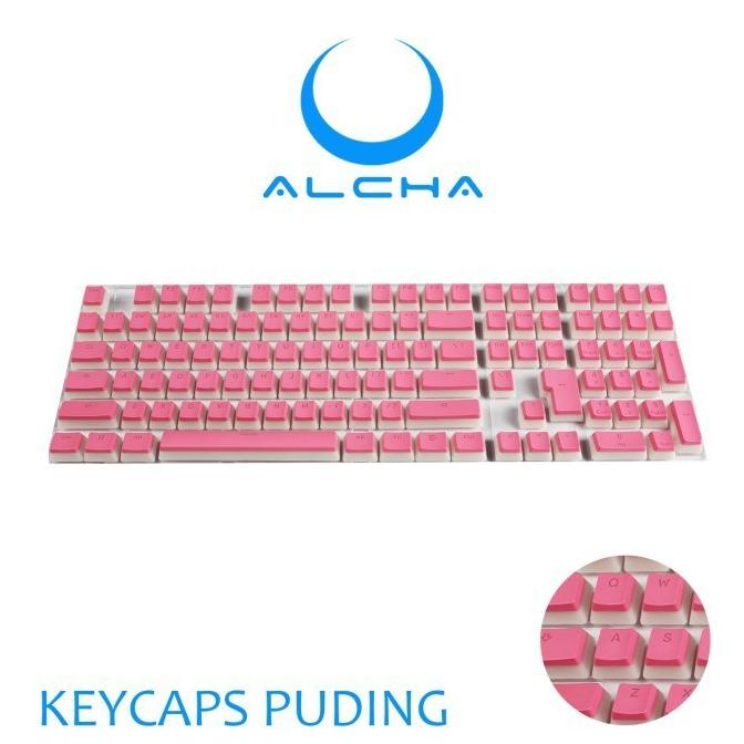 Jual ALCHA KEYCAPS PUDDING PUDING BACKLIT MECHANICAL KEYBOARD PINK ...