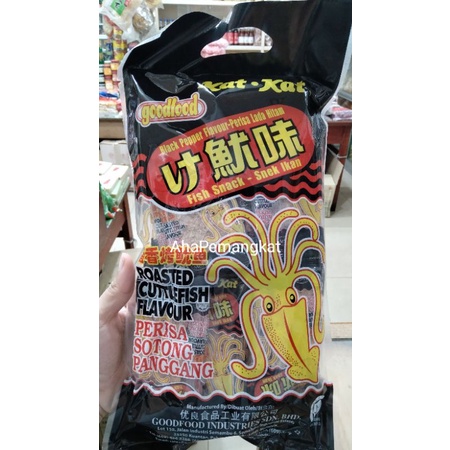 Jual Snack Sotong Lada Hitam KatKat Malaysia / Fish Snack Black Pepper ...