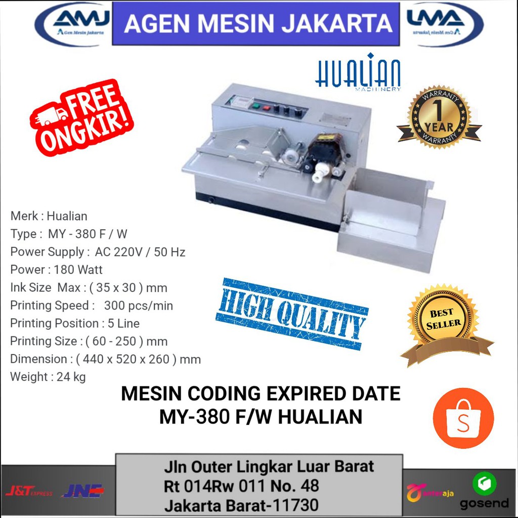 Jual MESIN CETAK CODING EXPIRED DATE MY-380F/W HUALIAN | Shopee Indonesia