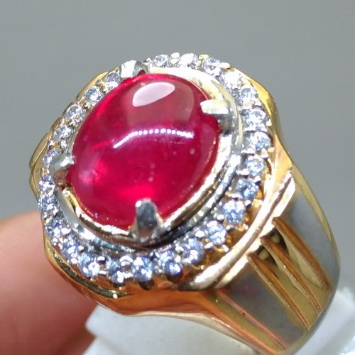 Jual Akik Batu Merah Delima Ruby asli warna merah natural | Shopee ...