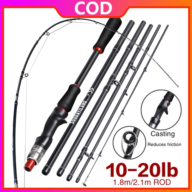 Jual Sougayilang Spinning Casting Fishing Rod 1.8m/2.1m Carbon Fiber EVA Handle Fishing Rod Line ...