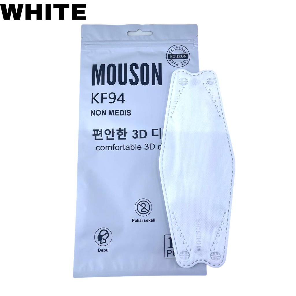 Jual Masker KF94 MOUSON 4PLY ISI 10pcs Masker KF 94 Masker 4D Masker KF94 KOREA 4ply KF94 Warna ...