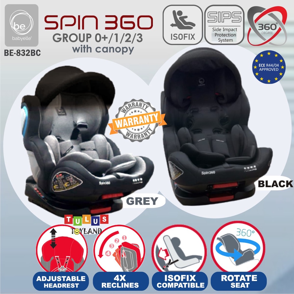 Jual Car Seat Babyelle SPIN 360 NEXT Rotate ISOFIX kursi mobil anak ...