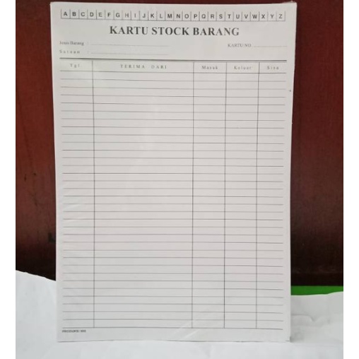Jual kartu stok barang / Stock Card Kecil ( Isi 100 Lembar ) | Shopee ...
