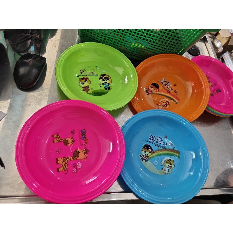 Jual Piring Plastik Makan Gambar Tebal Murah Bergambar 22cm / piring ...