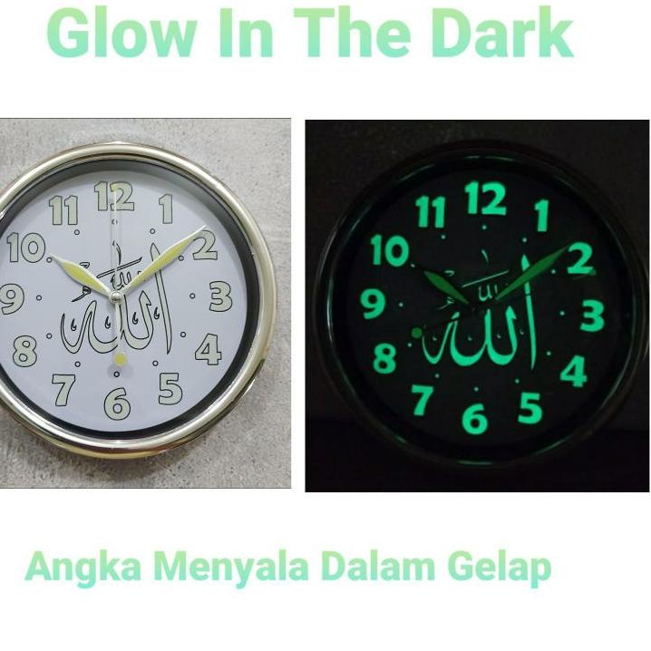 Jual Miliki - Jam Dinding Glow in the dark Menyala Minimalis Kaligrafi ...