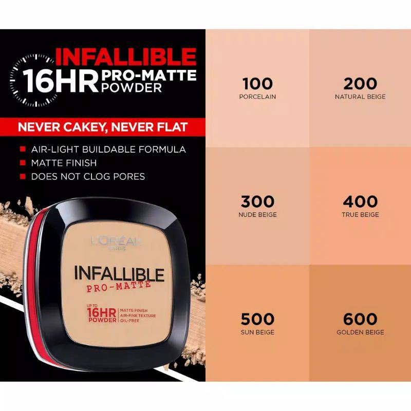 Jual Loreal infallible powder original shade 100 | Shopee Indonesia