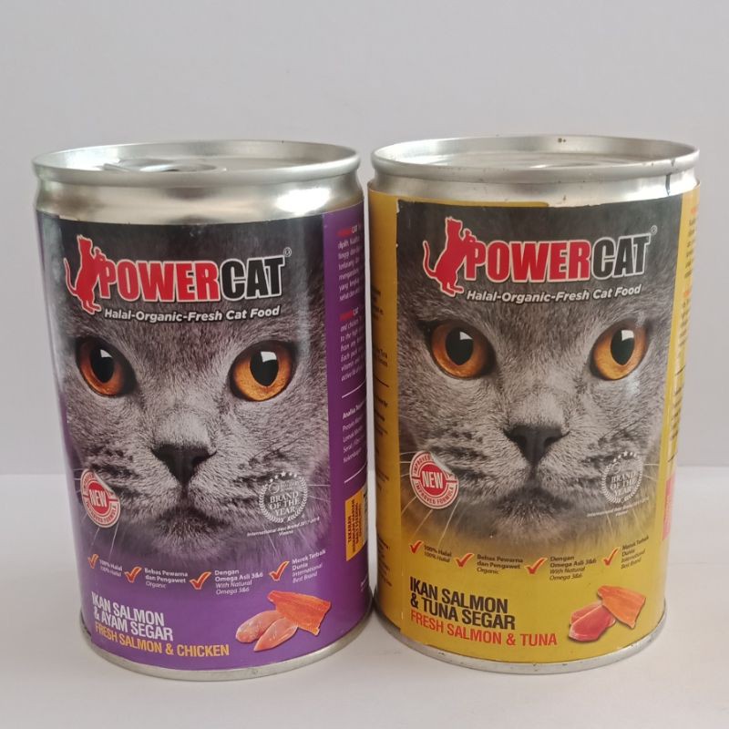 Jual Powercat salmon tuna/ salmon ayam 400gr |power cat kaleng | Shopee ...