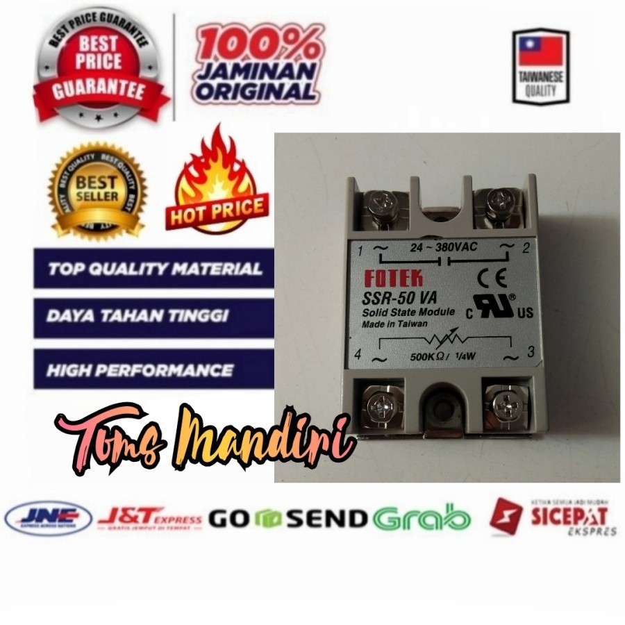 Jual Solid State Relay Fotek SSR-50 VA / SSR 50 VA 50 Amper | Shopee Indonesia