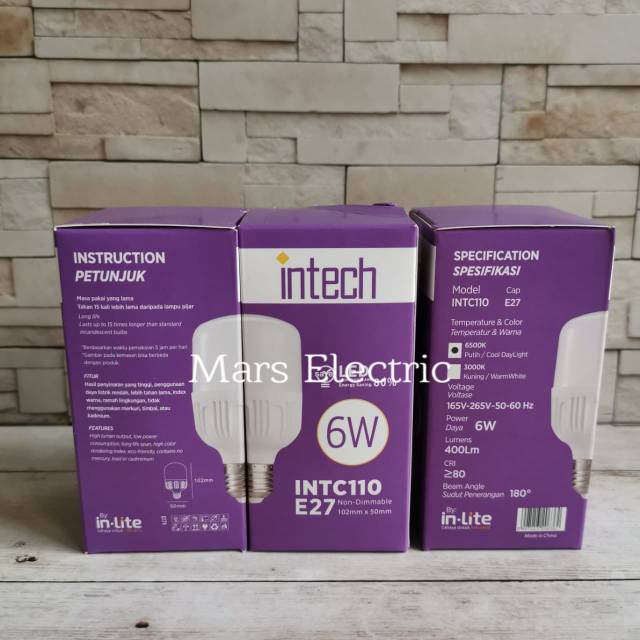 Jual Intech Bulb Lampu LED Capsule 6 Watt Putih/ Cool Daylight | Shopee ...