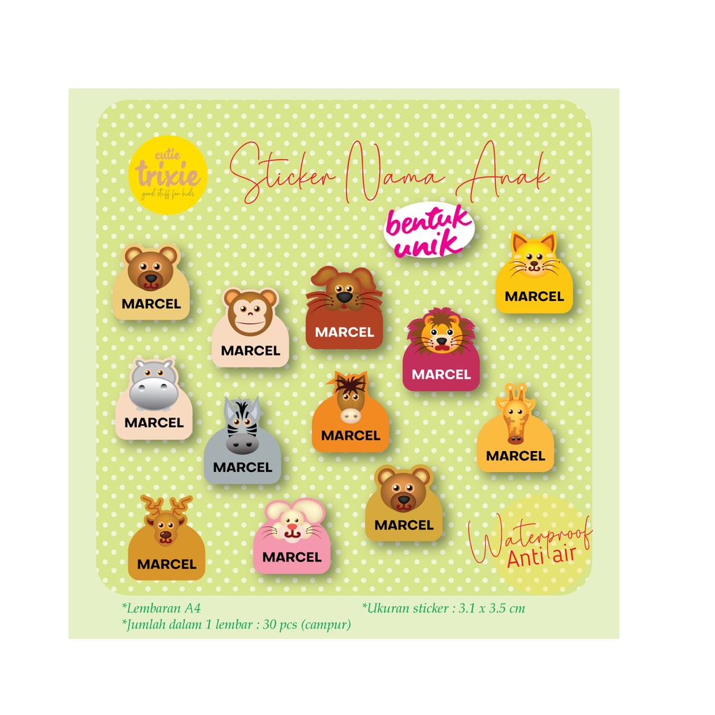 Jual Sticker Label Nama Anak Waterproof EMOJI 1 | Shopee Indonesia