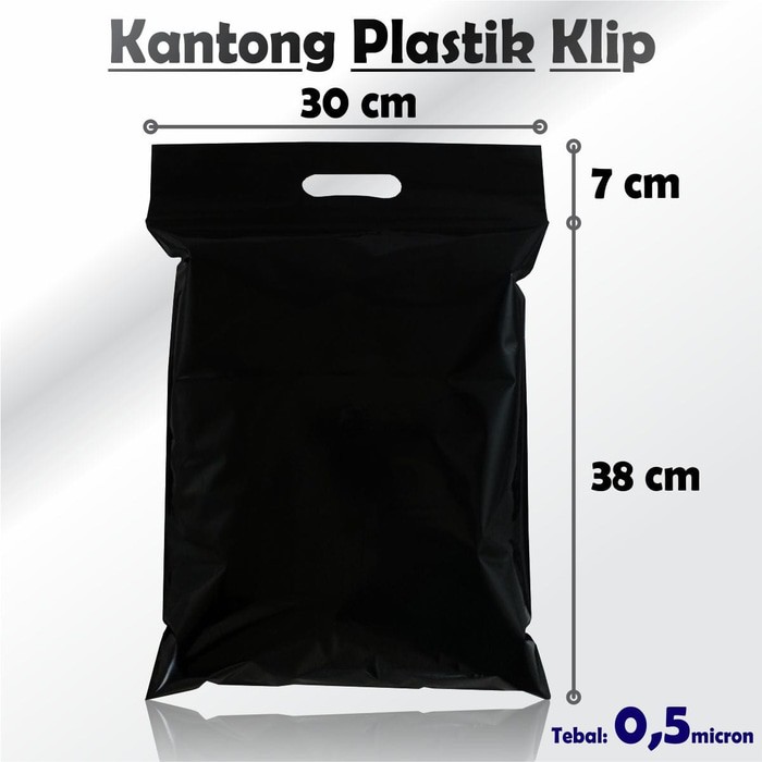 Jual Plastik Kantong Zipper Ziplock Klip Ziplock Bag Plong Hitam 30