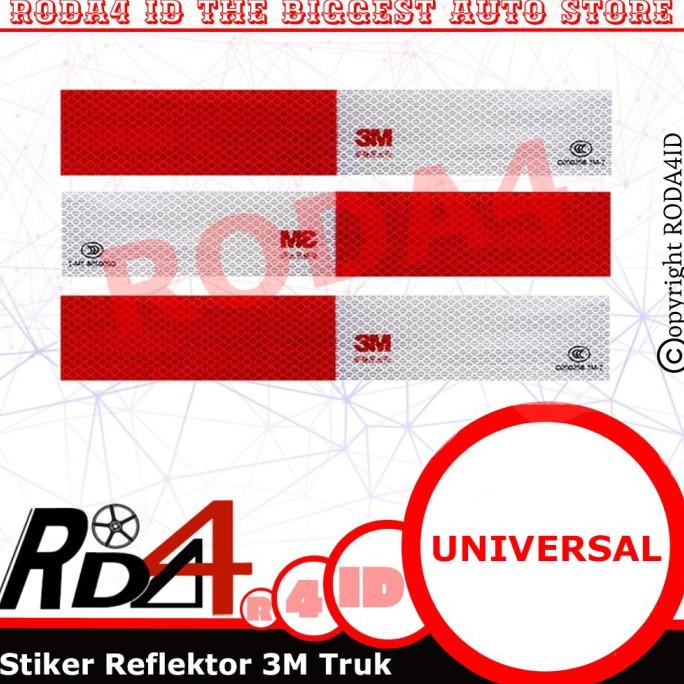 Jual Stiker Reflektor Scotlight Sticker Mobil Truk 30 cm Merah Putih ...