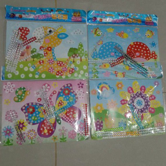 Jual Sticker Manik Bling-Bling Mainan Anak Motif Binatang Bunga ...