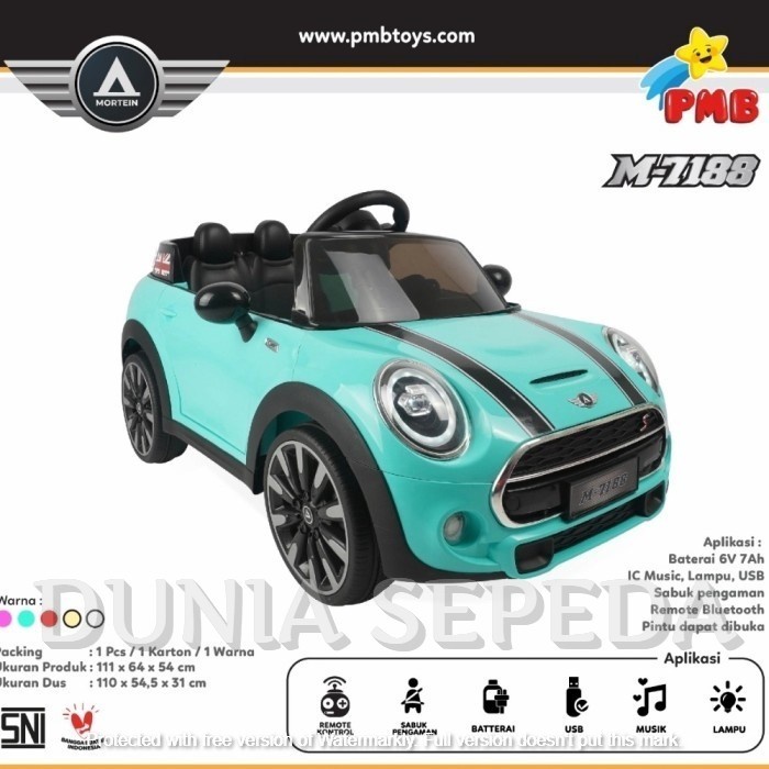 Jual MOBIL ACCU ANAK PMB M7188 MORTEIN PMB M7188 MINI COOPER MOBIL AKI ...